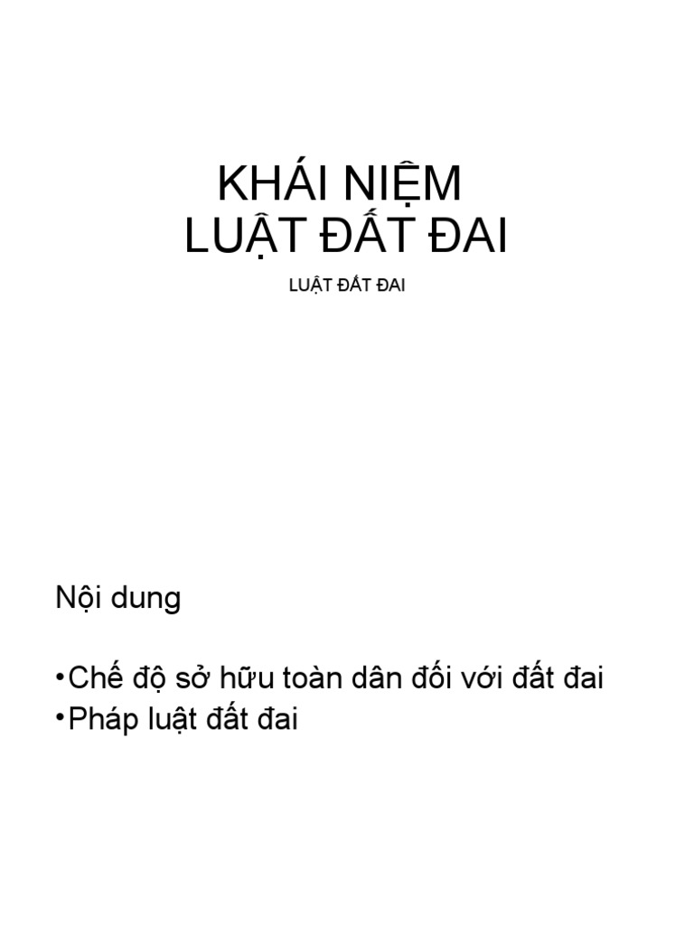 1 - Khai Niem Luat Dat Dai | PDF
