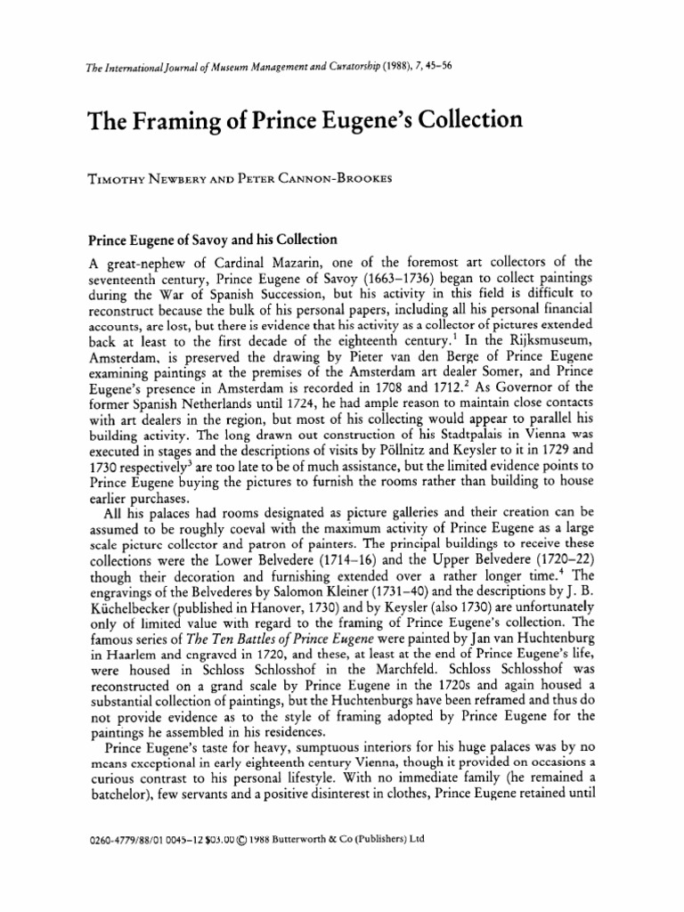 Framing Prince Eugene's Art Collection | PDF