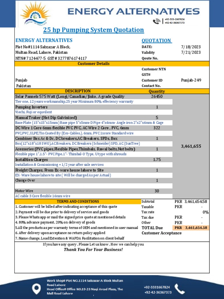 25hp Pumping Solution-2 Cusec | PDF
