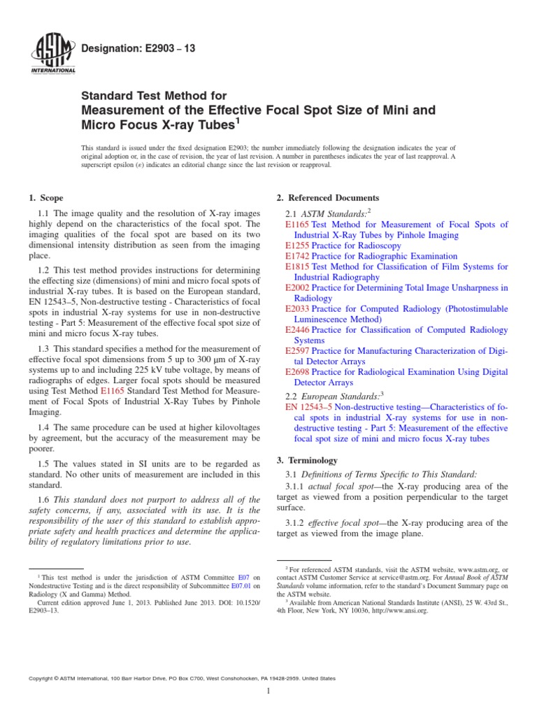 E2903-13 Standard Test Method For Measurement of The Effective Focal ...