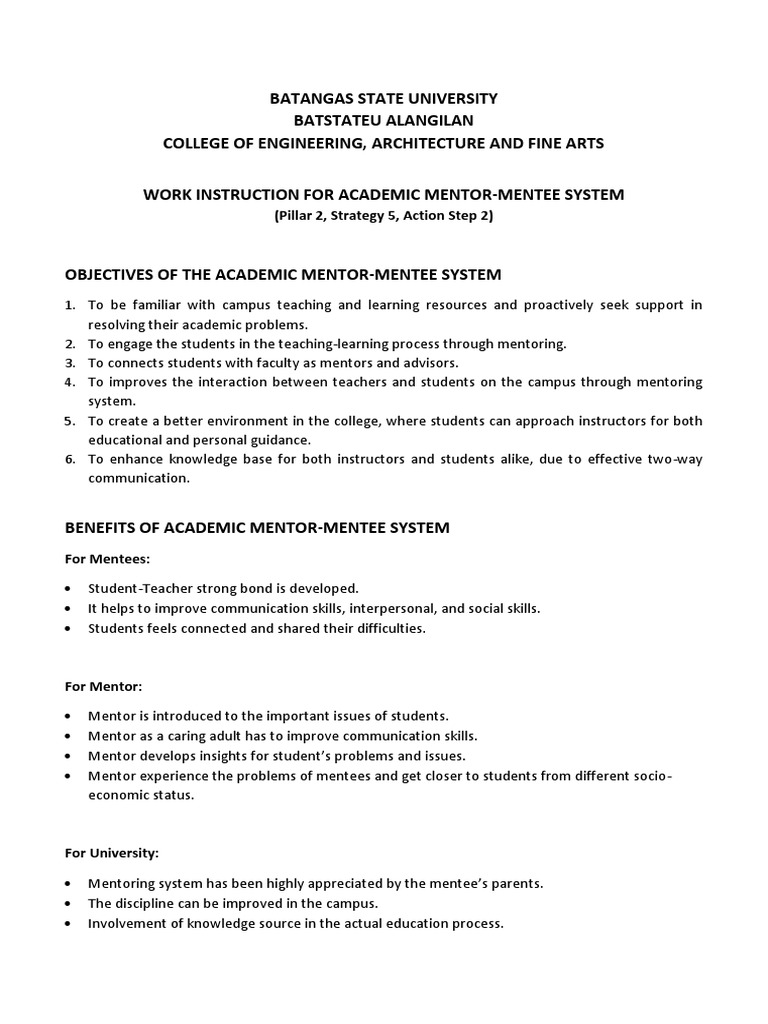 Mentor Mentee Program | PDF | Business