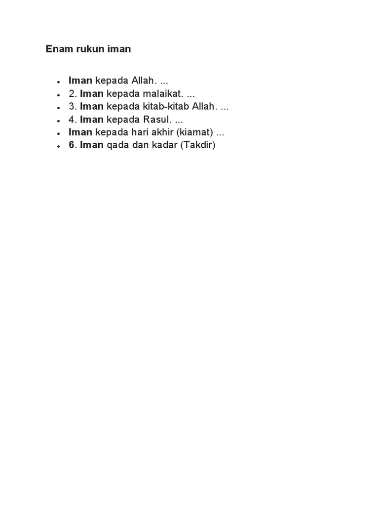 Rukun Iman | PDF