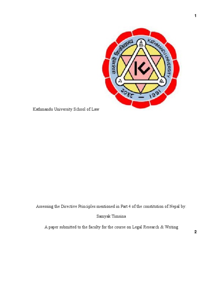 Assessing The Directive Principles In Part 4 Of The Constitution Of Nepal Pdf Governance