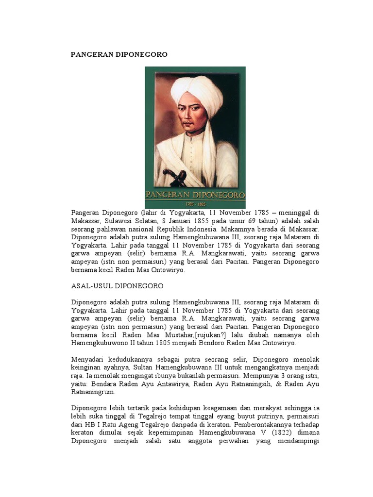 PANGERAN DIPONEGORO Dan Cut Nyak Dien | PDF | Perjalanan