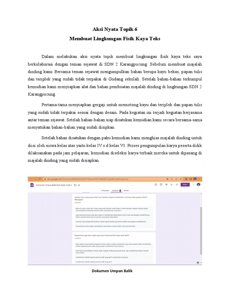 Aksi Nyata Topik 6_Pembuatan Lingkungan Fisik Kaya Teks | PDF