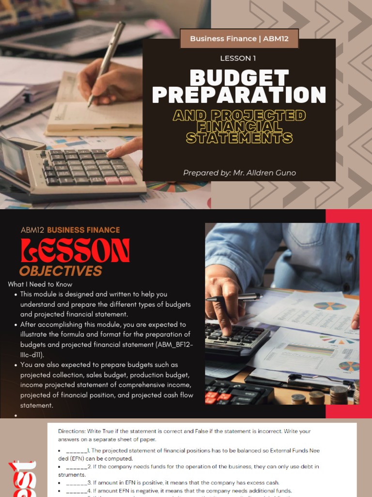 Business Finance Lesson 2 1 | PDF | Budget | Corporations