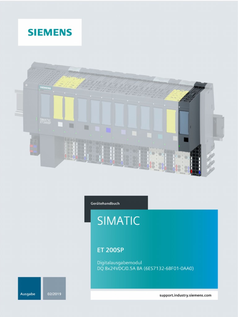 Simatic Et 200sp Digitalausgabemodul Dq 8x24vdc 0 5a Ba Pdf