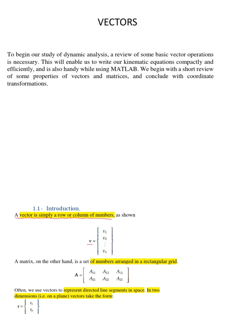 محاضرة 2-1 | PDF | Euclidean Vector | System Of Linear Equations