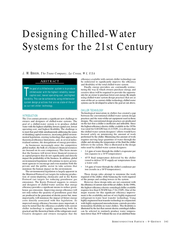 Designing Chilled-Water Systems For The 21st Century... The Trane ...
