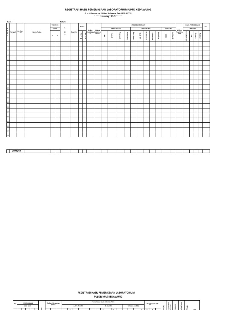 Buku Register Lab | PDF