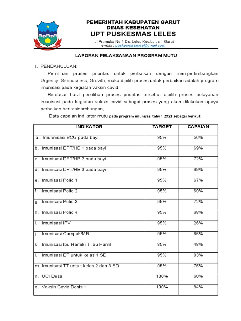 Laporan Pelaksanaan Program Mutu | PDF