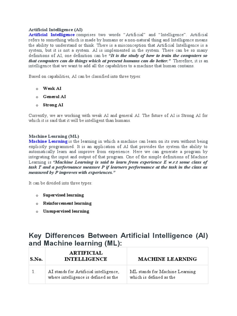 Artificial Intelligence and ML | PDF