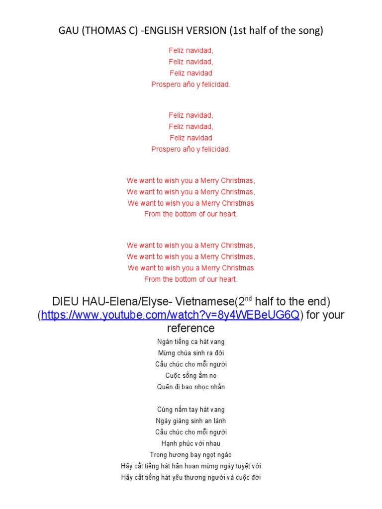 Feliz Navidad Lyrics | PDF