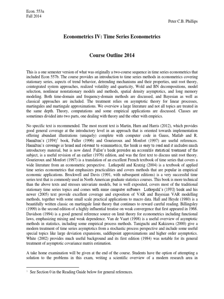 (2014) Time Series Econometrics | PDF | Time Series | Econometrics