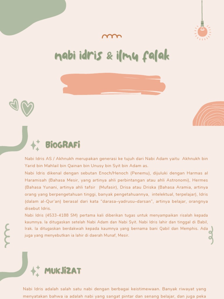 Biografi Nabi Idris dan Ilmu Falak | PDF | Sejarah