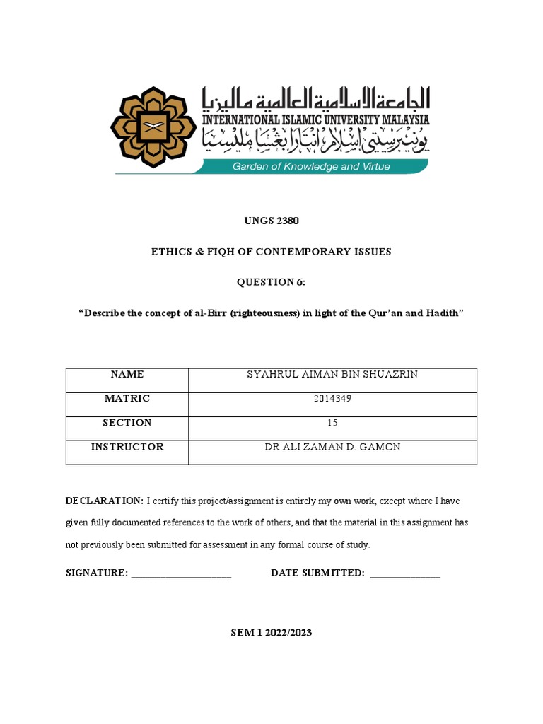 Group6 - The Concept of Al Birr - 2014349 | PDF