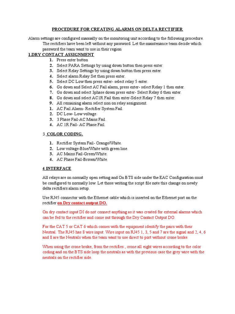 Procedure For Creating Alarms On Delta Rectifier | PDF