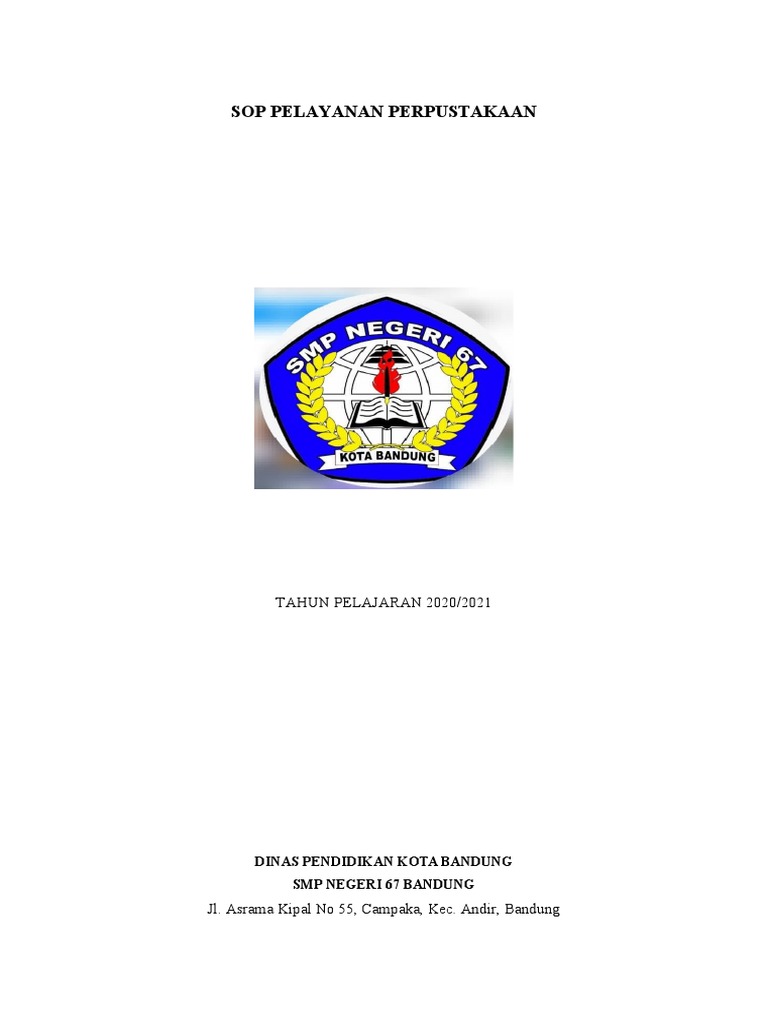 Sop Pelayanan Perpustakaan SMP Negeri 67 Bandung | PDF | Seni