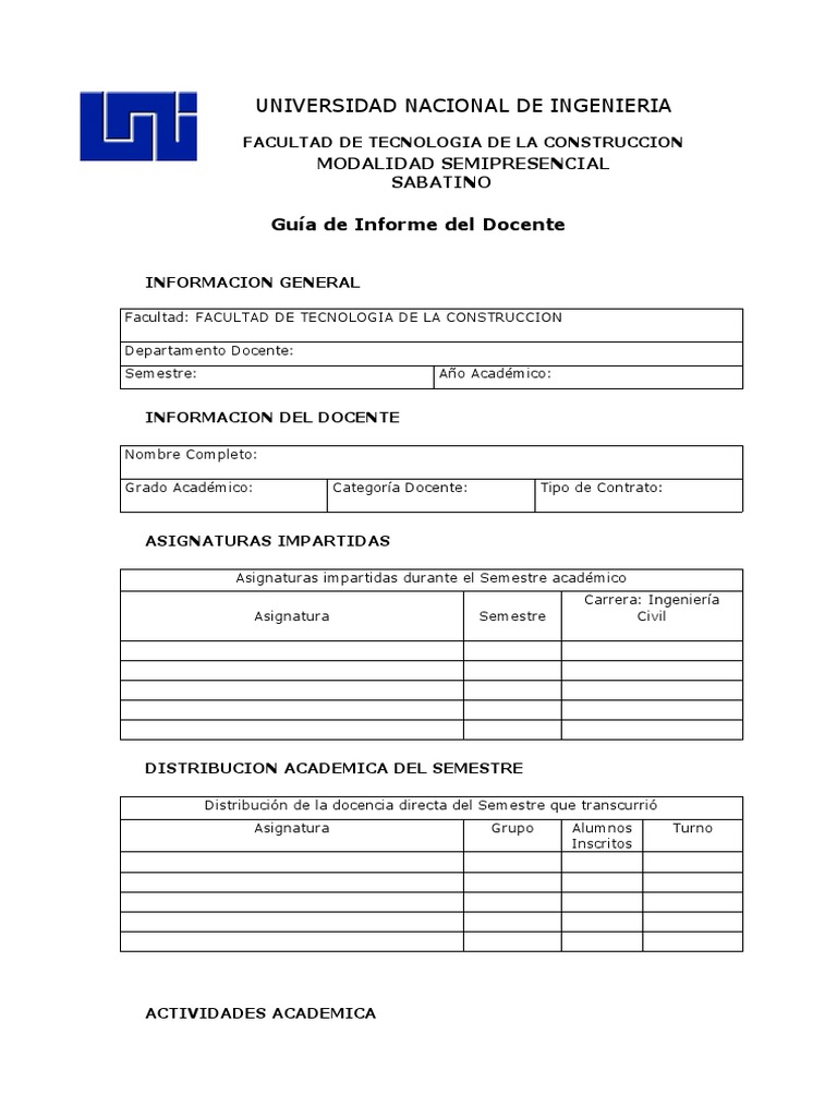 Formato Informe Docente I Semestre 2023 | PDF | Aprendizaje