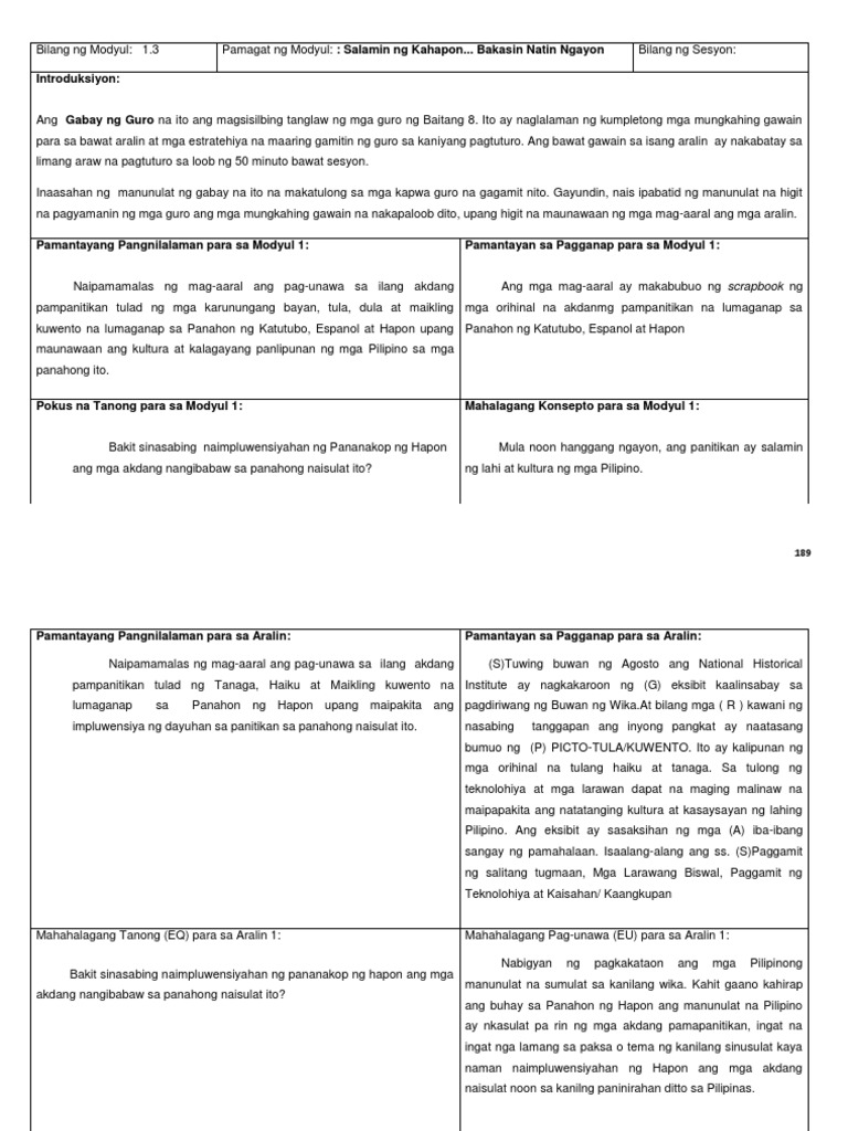 Filipino Teachers Guide 2-1 | PDF