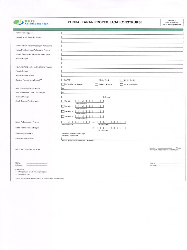 Formulir Pendaftaran Jakon | PDF
