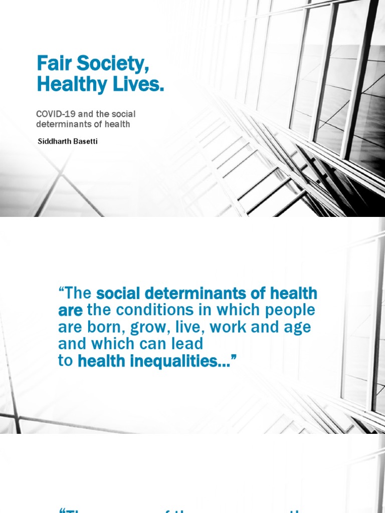 Fair Society, Healthy Lives | PDF | Health Equity | Infection