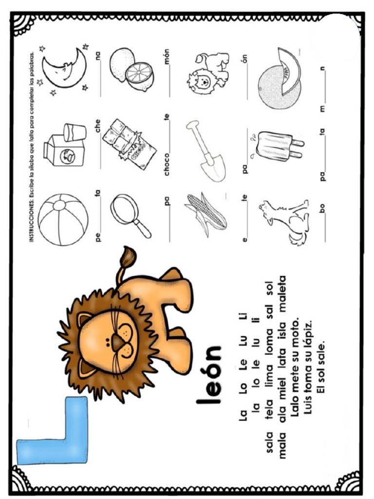 Fonema L Imagen de Una Actividad | PDF