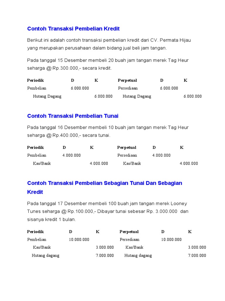 Contoh Transaksi | PDF