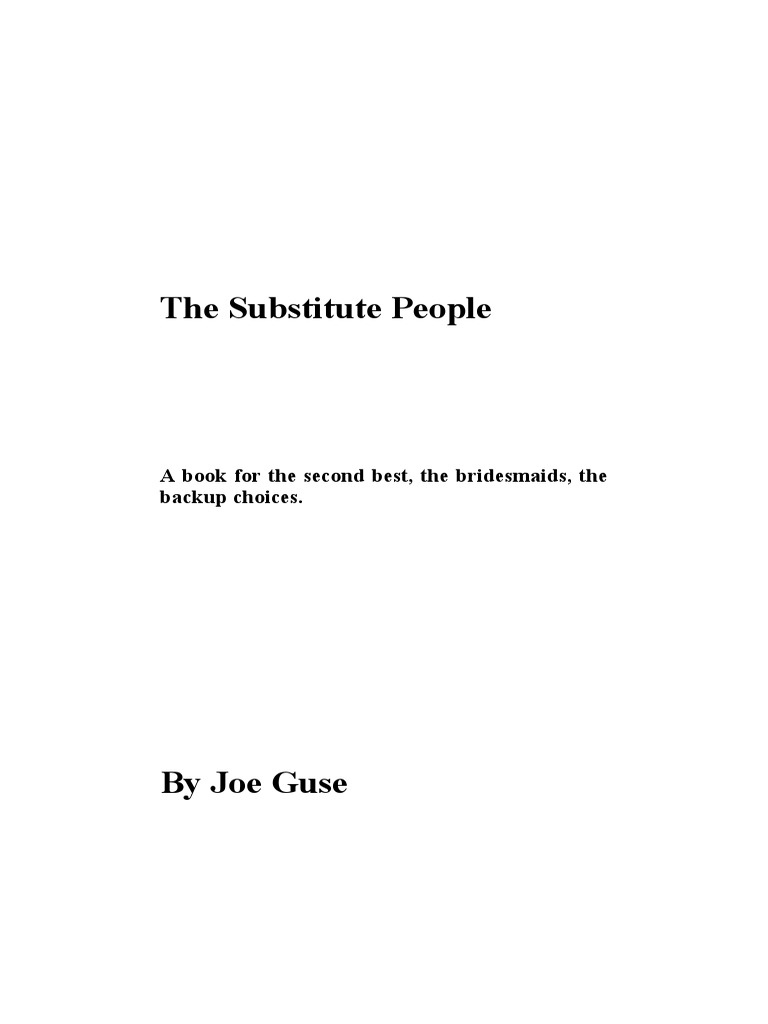 Substitute People | PDF | Self-Improvement