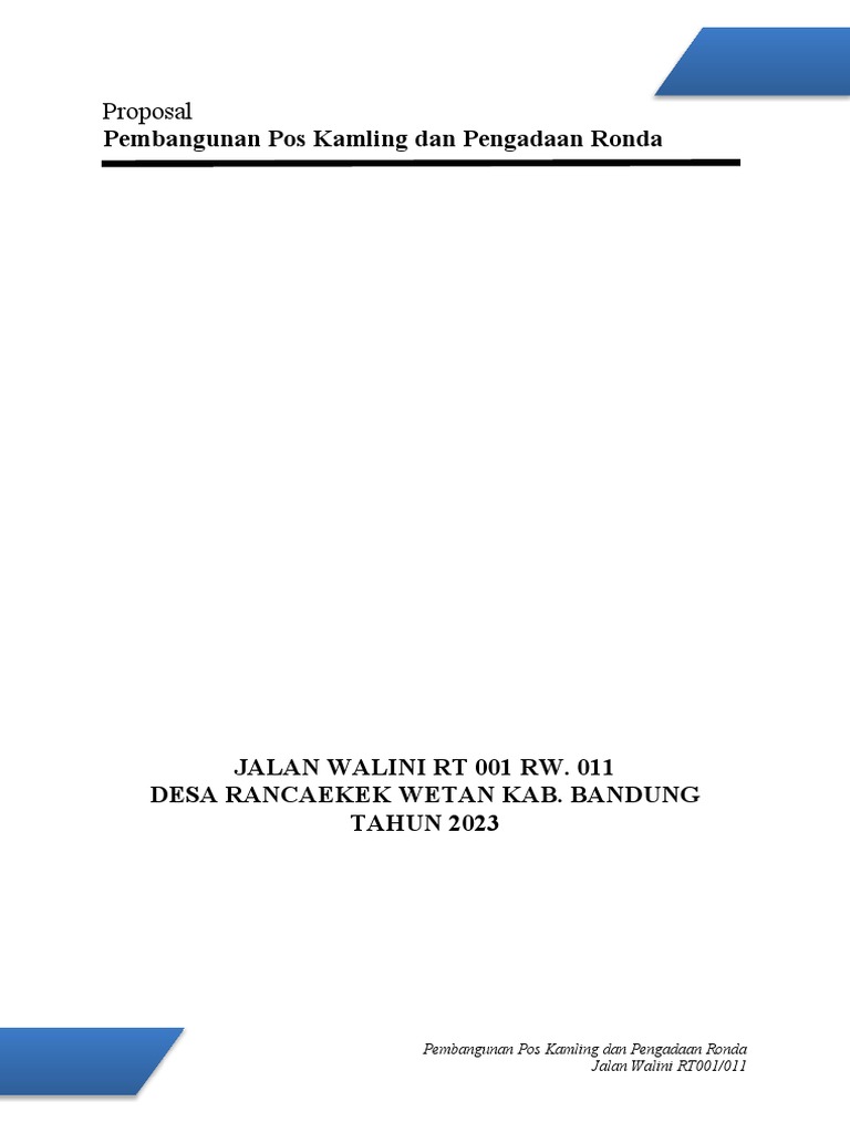 Proposal Pembangunan Pos Kamling | PDF
