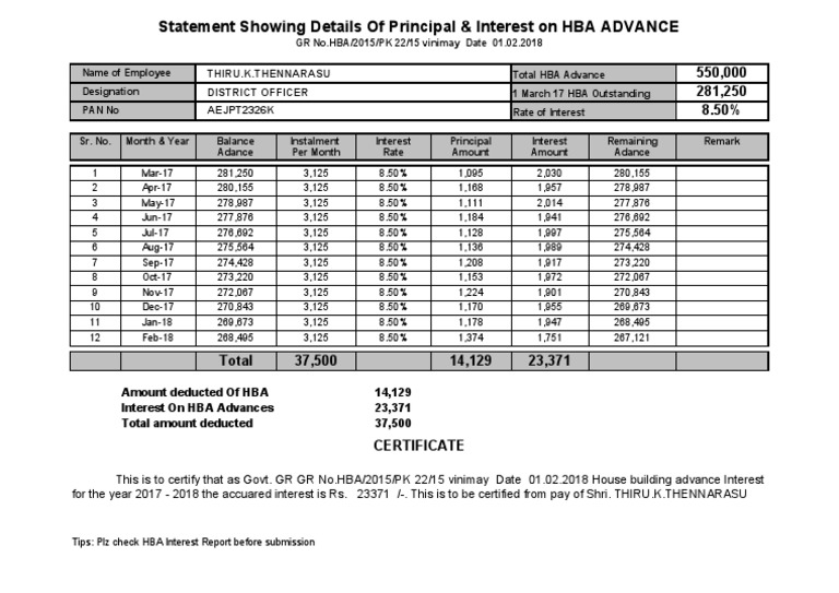 Hba Interest Calculator Share | PDF | Economies | Personal Finance