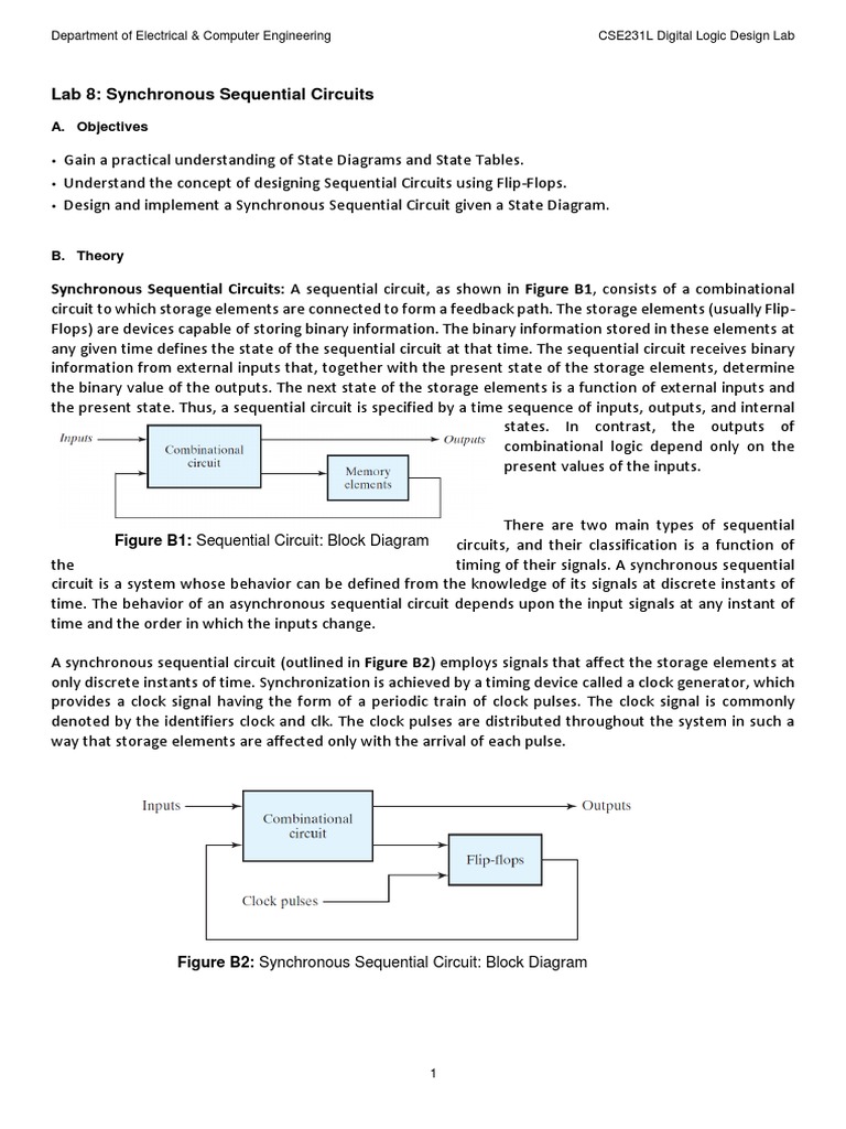 CSE231L Lab 8 Synchronous Sequential Circuits 1 | PDF | Electronic Circuits | Logic Gate