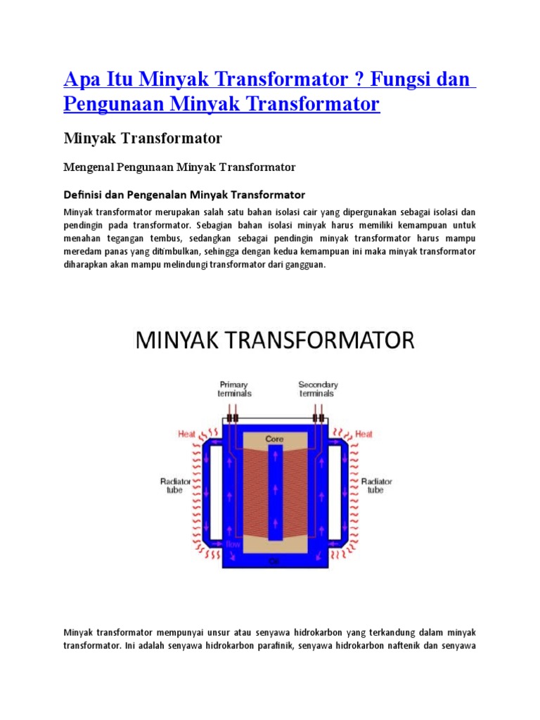 Apa Itu Minyak Transformator... Fungsi Dan Pengunaan Minyak ...