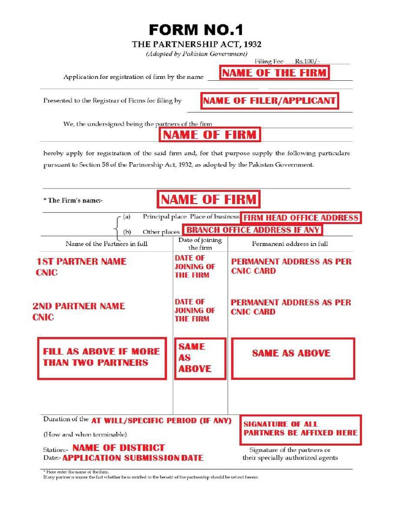 Form 1 Specimen | PDF