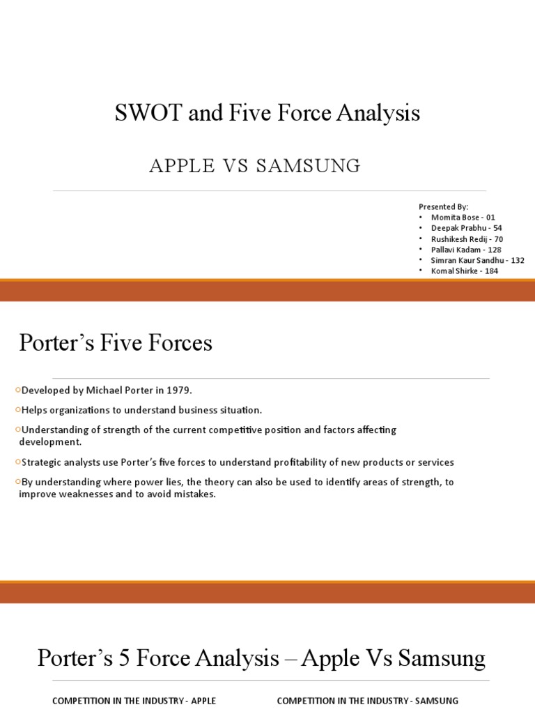 SWOT and Five Force Analysis | PDF | Swot Analysis | Apple Inc.