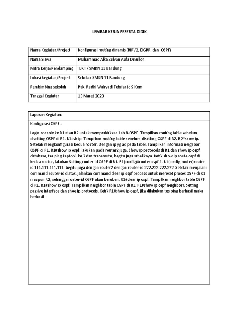 LKPD OSPF Muhammad Alka Zulvan Aufa Dinulloh | PDF
