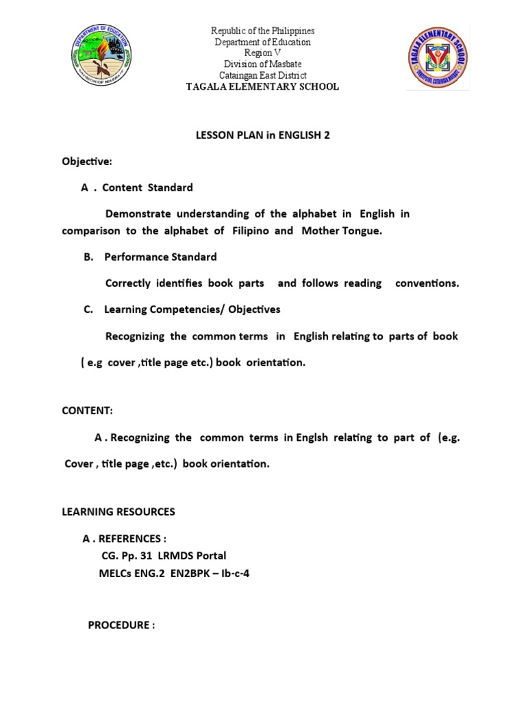 Lesson Plan Tes | PDF | Lesson Plan | Books