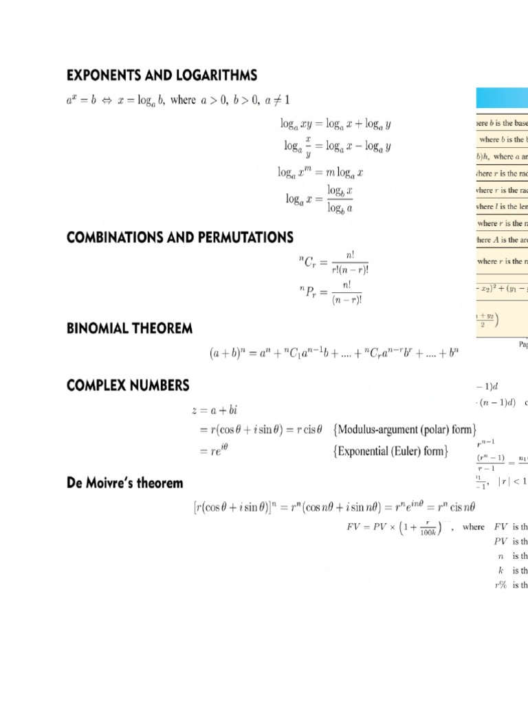 Comprehensive Math Revision Guide | PDF