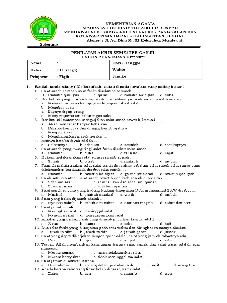 Fiqih Kelas 3 22 | PDF