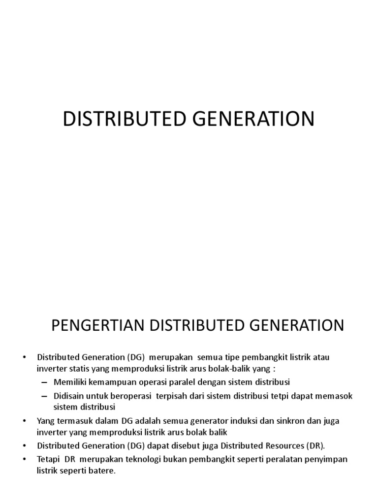 SG 6 Distributed Generation | PDF