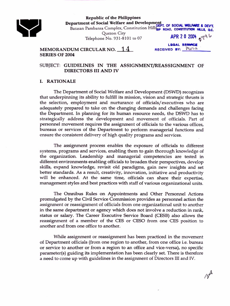 MC 2004-014 | PDF | Assignment (Law) | Government