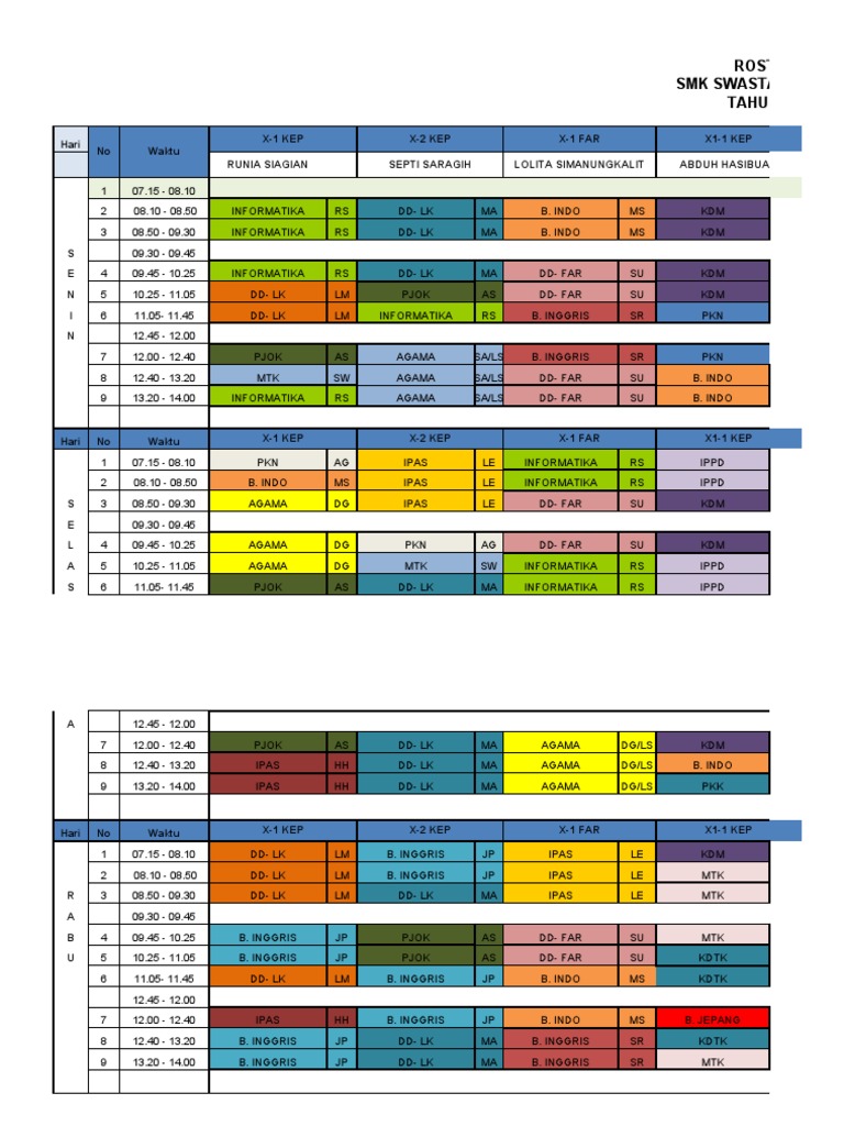 Roster 2023-2024 Ganda Husada | PDF