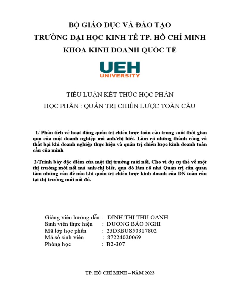 Dương B o Nghi 87224020069 - QTCLTC | PDF