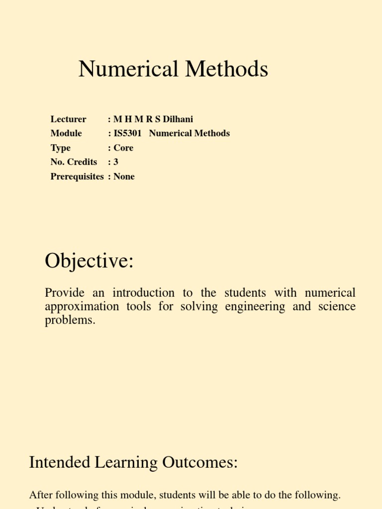 Numerical Methods | PDF | Numerical Analysis | Equations
