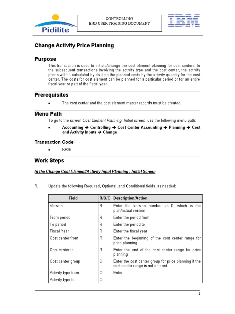 KP06 Change Cost Element Planning | PDF | Cost | Microsoft Excel