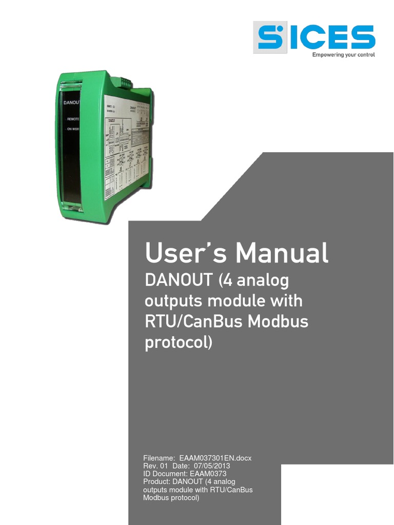 DANOUT Analog Outputs Module Manual | PDF | Switch | Computer Hardware