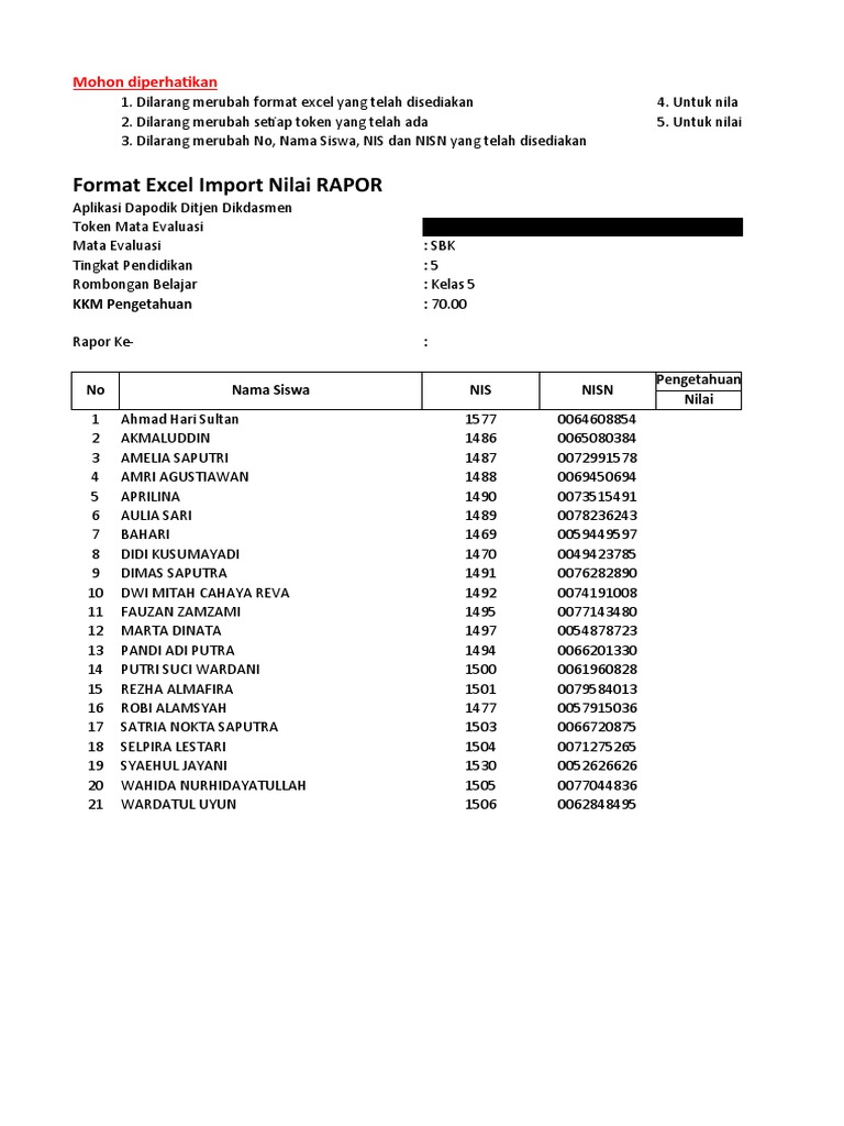 format-nilai-rapor-20171-Kelas_5-SBK | PDF