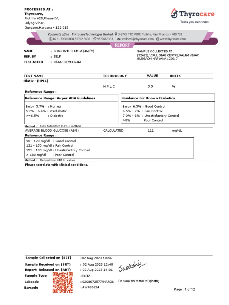 Thyocare Mdical Report | PDF | Creatinine | Medicine