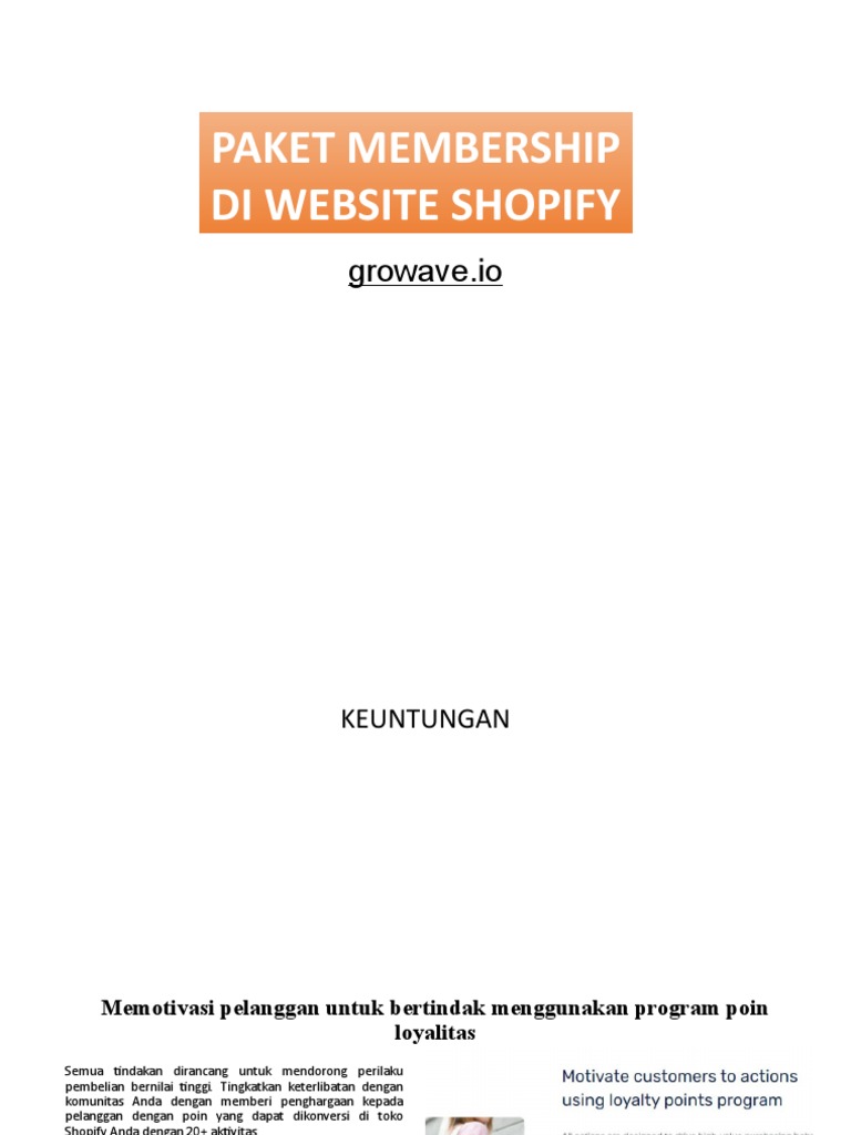 Paket Membership Di Website Shopify | PDF