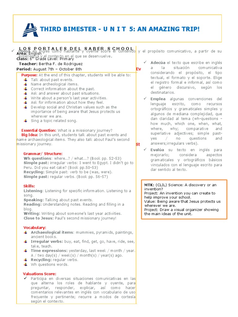 Syllabus Fifth Grade | PDF | Human Communication | Languages